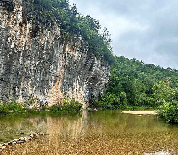 Towering limestone bluffs rise dramatically from the river's edge at Echo Bluff, making you feel wonderfully, gloriously small.