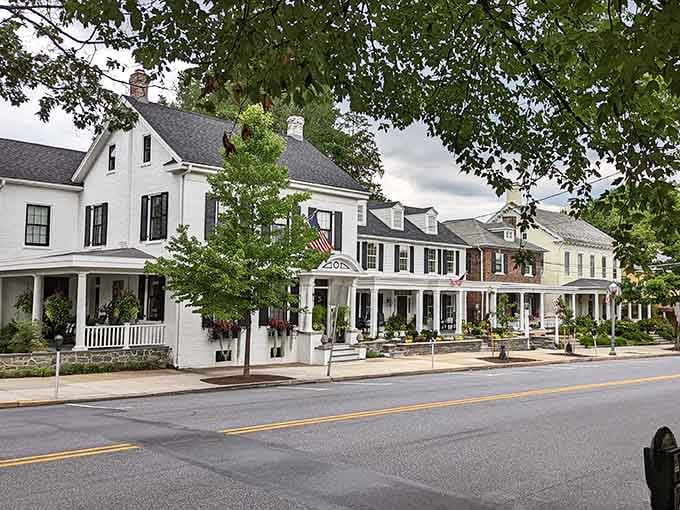 Flower boxes, wide porches, and crisp white facades &mdash; Lititz's main street is practically begging to be photographed.