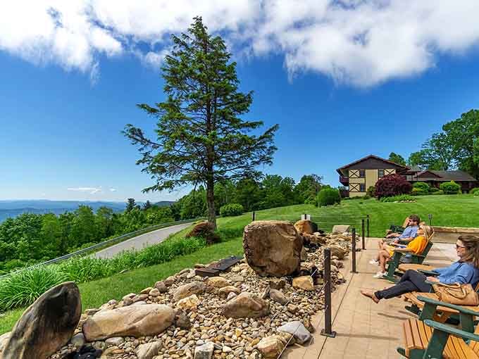 Pull up a chair on this scenic overlook and watch the Blue Ridge Mountains paint the horizon.