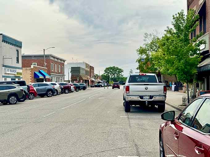Angle parking and wide sidewalks make browsing these local shops an actual pleasure, imagine that.