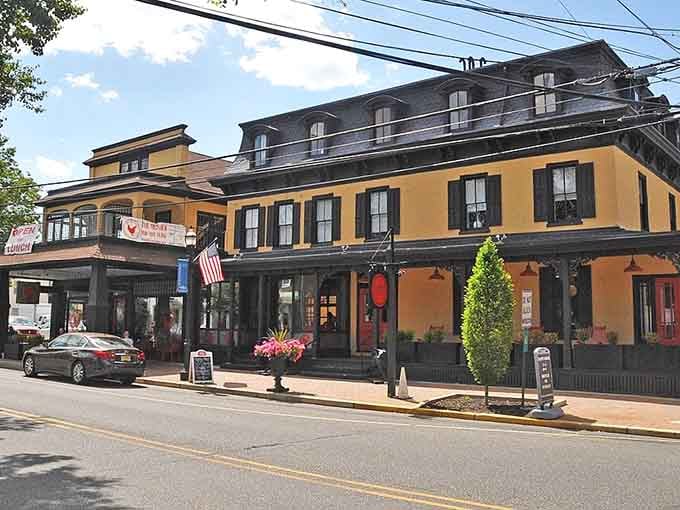 That bold yellow facade and welcoming covered porch make Swedesboro's main strip impossible to drive past without stopping.