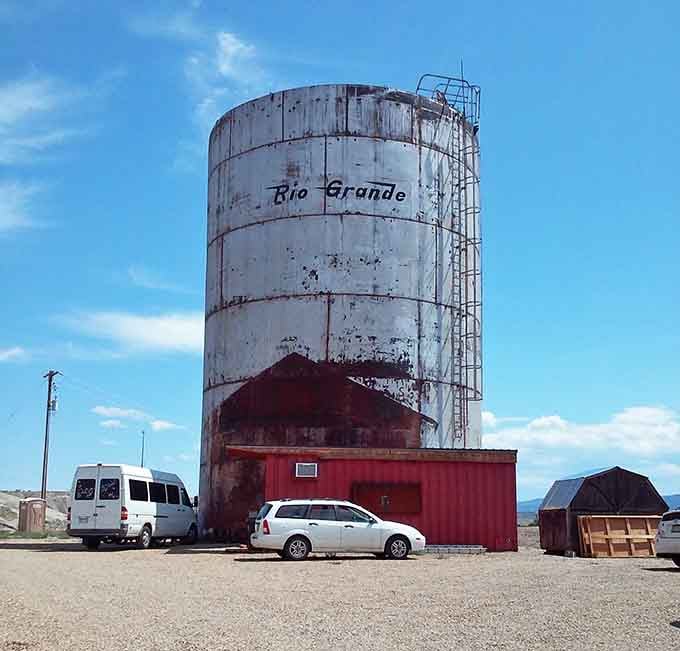 The weathered "Rio Grande" lettering tells stories of the past while the structure creates magical sounds for the future.