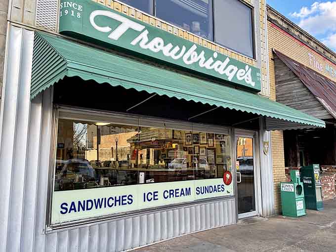 From this angle, the window display of old photographs tells you Trowbridge's has stories worth savoring slowly.