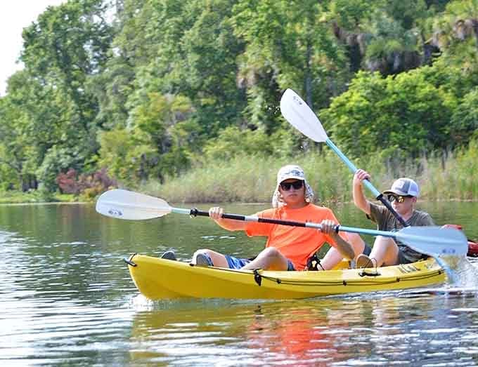 Two people, one yellow kayak, zero reasons to check your phone. This is the good life, folks.