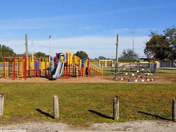 Primary colors, open sky, and a classic dome climber, Brewer Park delivers pure, uncomplicated joy on a sunny Florida afternoon.