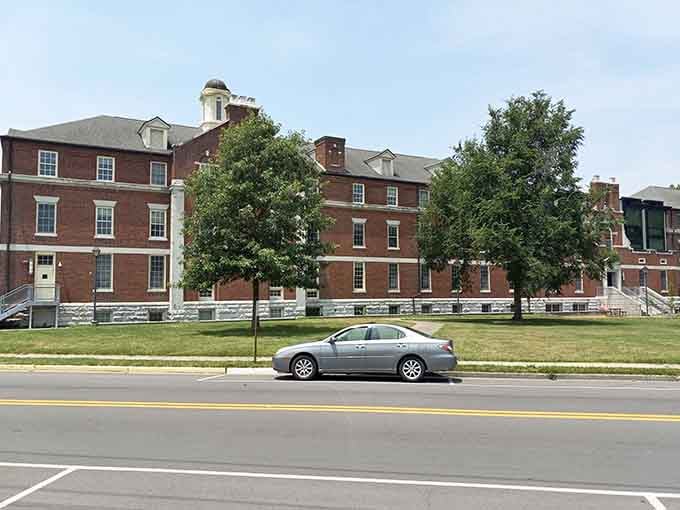 Classic brick architecture houses a college campus where education meets tradition in perfect harmony every day.