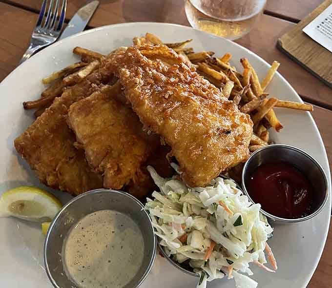 Golden-fried fish and crispy fries prove that sometimes the classics need no improvement whatsoever.