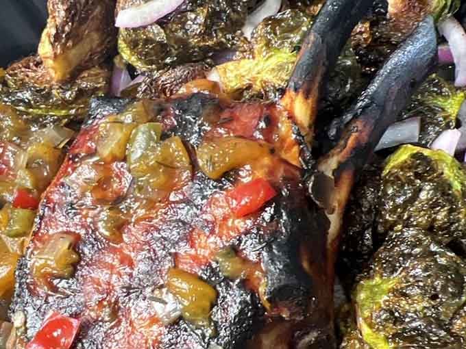 When pork chops get this kind of treatment, vegetables suddenly become supporting actors worth watching too.