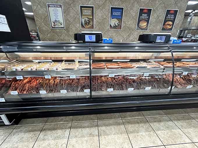 A jaw-dropping jerky and smoked meat counter that puts most dedicated delis to serious shame.