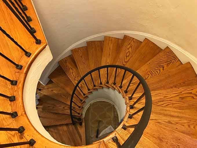 This spiral staircase practically begs you to make a grand entrance, even if you're just heading down for coffee.