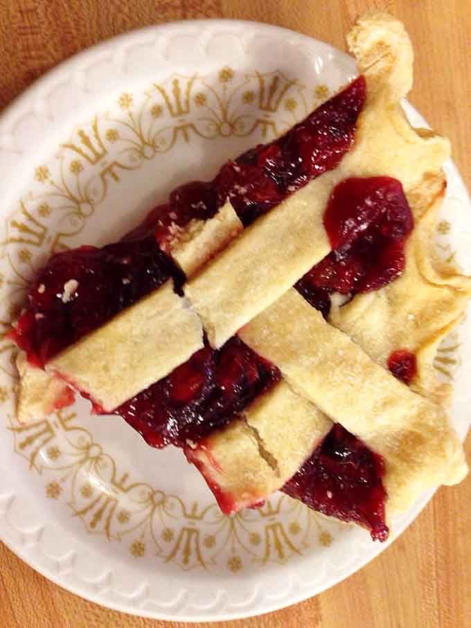 Cherry pie with a lattice crust that means business. This is the real deal, folks.