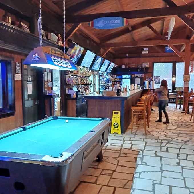 Pool table, full bar, exposed timber beams. Willie's Tavern is the kind of place where good nights happen without a reservation.