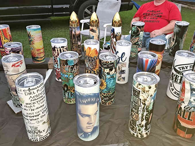 Custom tumblers featuring everyone from Elvis to modern icons, because hydration should reflect your personality and excellent taste.