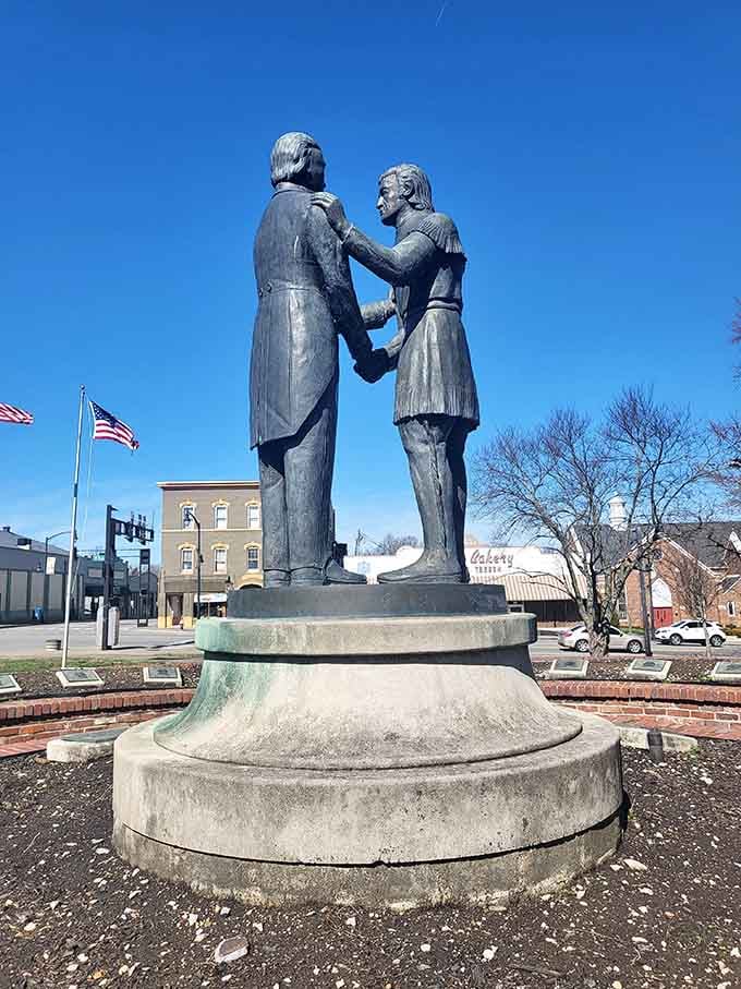 This statue captures a moment of frontier partnership, reminding us that Kentucky was built on human connections.
