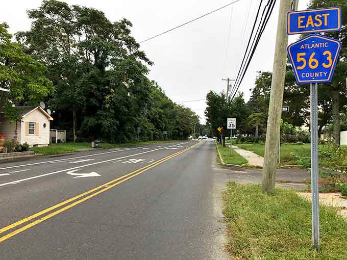 Quiet residential stretches where classic New Jersey homes sit comfortably among mature trees and manicured lawns.
