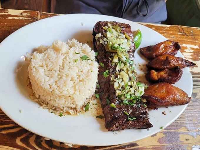 Steak with chimichurri and sweet plantains proves that some flavor combinations are just meant to be.