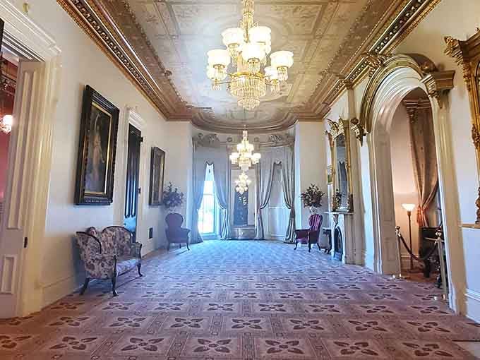 Crystal chandeliers, gilded archways, and enough elegance to make Downton Abbey feel underdressed.