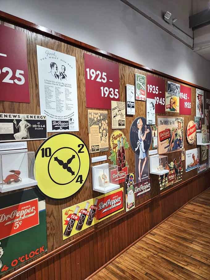 Decades of clever Dr Pepper advertising lined up together, proof that great marketing has always been its own kind of art form.