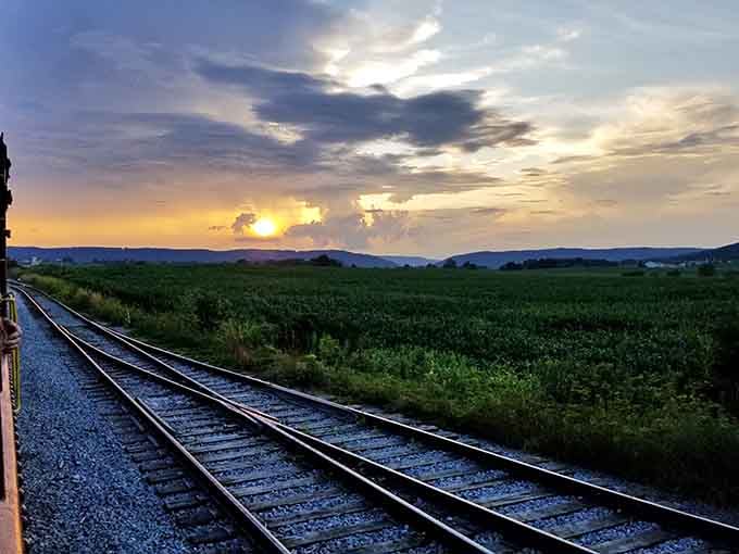 A Pennsylvania sunset from the tracks. No filter needed, no app required, just pure golden-hour perfection.