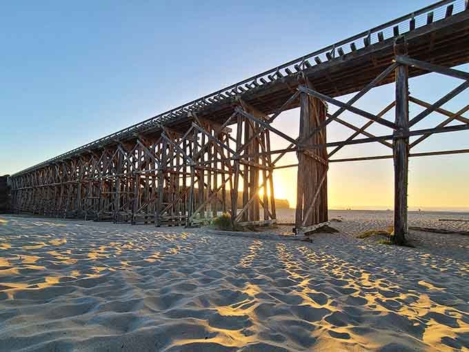 Pudding Creek Trestle at sunset is the kind of view that makes you forget you ever had a to-do list.