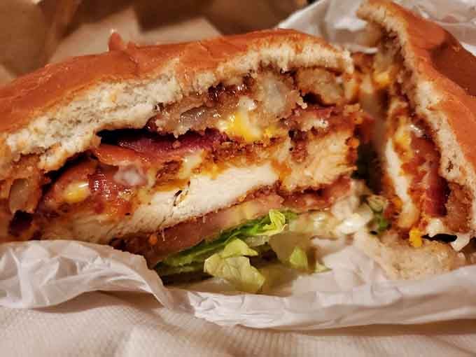 The Big Boss Chicken with BBQ sauce proves poultry can hold its own against burger royalty any day.