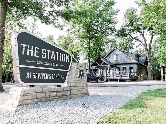 The Station at Sawyer's Landing looks like the kind of coffee stop that makes you cancel your afternoon plans.
