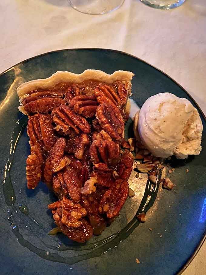 Packed with whole pecans and served with a scoop of ice cream, this slice is the reason road trips were invented.