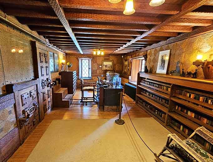 This wood-paneled study is the kind of room that makes you want to sit down and solve a mystery immediately.