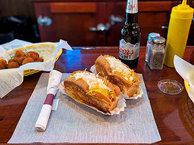 When cheese meets Coney Island magic, beautiful things happen&mdash;just look at that golden blanket of melted perfection.