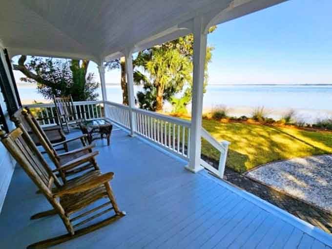 Rocking chairs, a water view, and zero emails. This porch is the antidote to everything wrong with modern life.