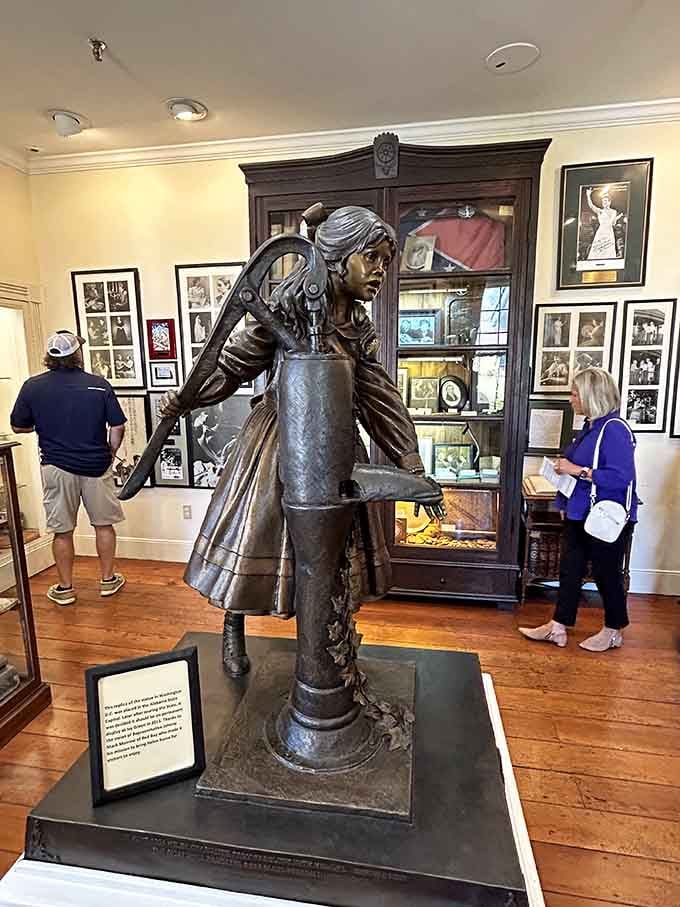 This bronze statue of young Helen at the water pump captures the exact moment everything changed.