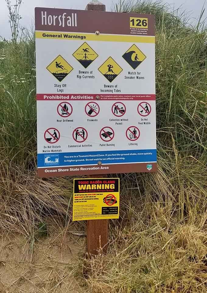 The sign says it all, respect the beach, and the beach will absolutely respect you back.