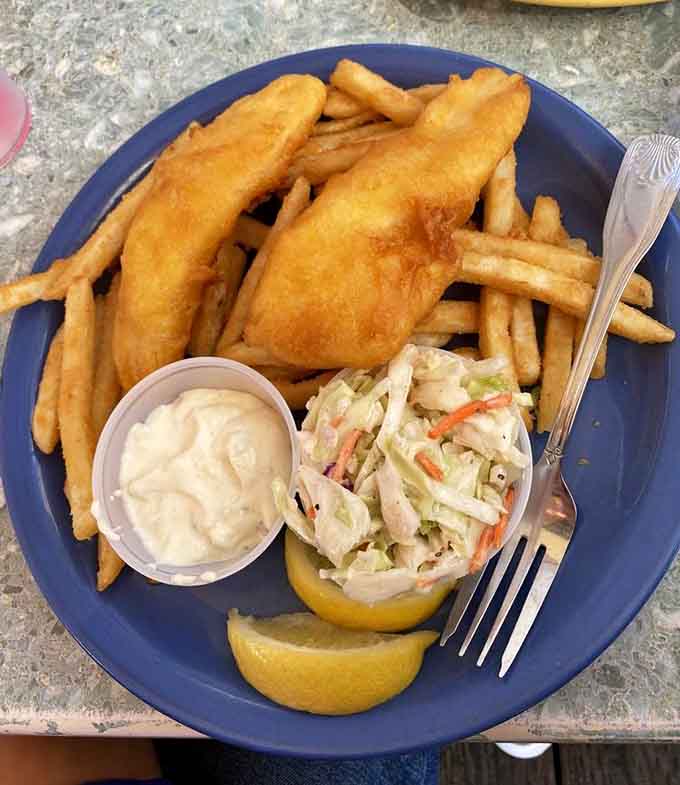 Golden, crispy, and perfectly battered. This halibut fish and chips is the real deal, full stop.