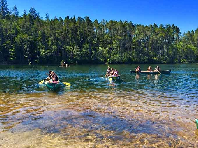 Paddling through Cleawox Lake on a sunny day is the kind of afternoon you'll talk about for years.