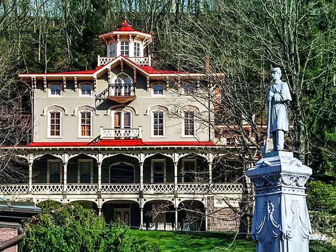 The Asa Packer Mansion sits above town like it knows exactly how impressive it looks, and it's right.