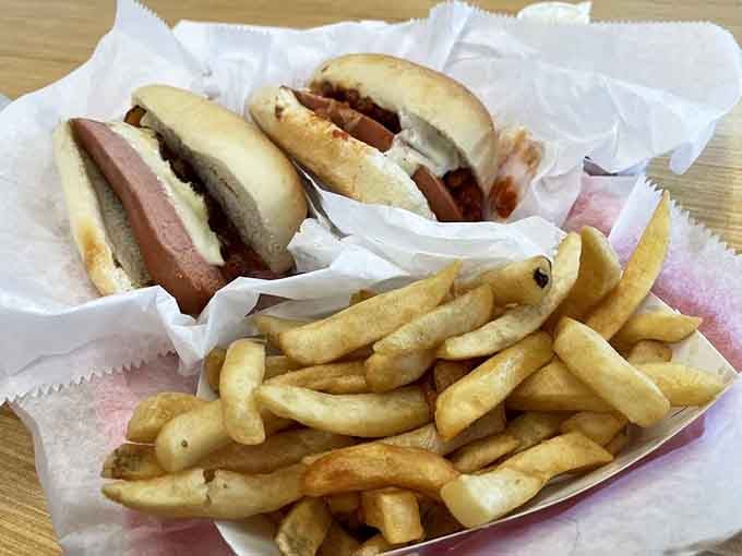 Hot dogs and fries: the dynamic duo that's been solving lunch dilemmas longer than Batman and Robin.