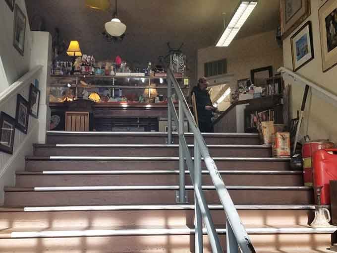 Every step up these worn wooden stairs leads to another floor full of things worth finding.