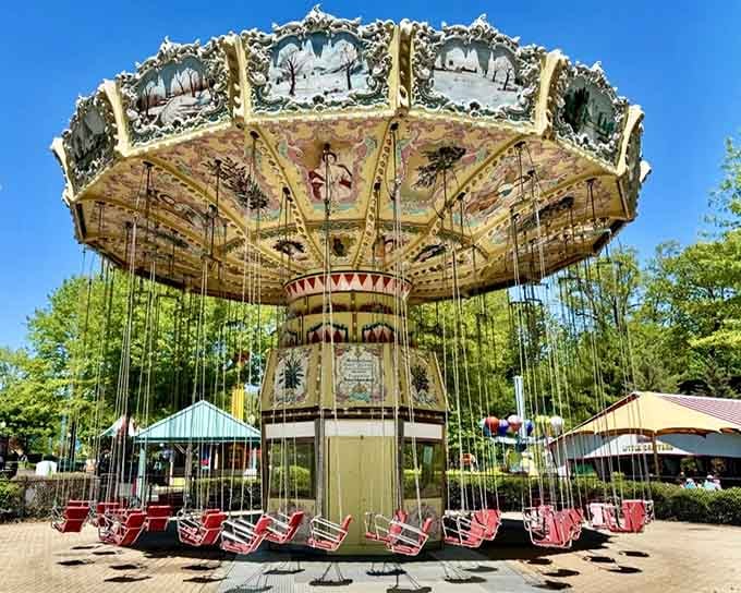 The Wave Swinger is pure, spinning joy. Your grandparents rode something just like this, and they loved it too.