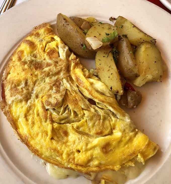 When your omelet has that perfect fold and golden exterior, you know someone in that kitchen truly respects eggs.