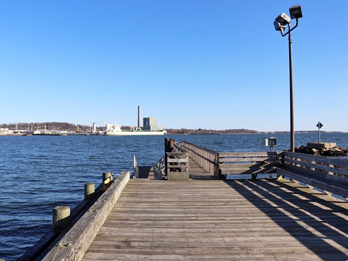 Walk this wooden pier and feel the harbor breeze work its magic on your landlocked soul.