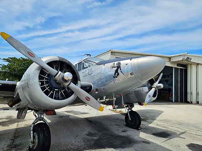 The propeller alone on this vintage aircraft is bigger than most people's dining room tables, and infinitely more interesting.
