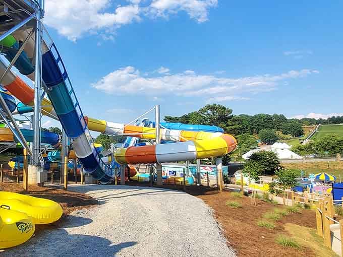 A rainbow of water slides so bold and colorful, even your inner twelve-year-old is already in line.