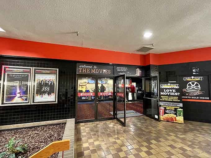Welcome to the Movies never looked so inviting, with bold red walls and film posters beckoning you inside.