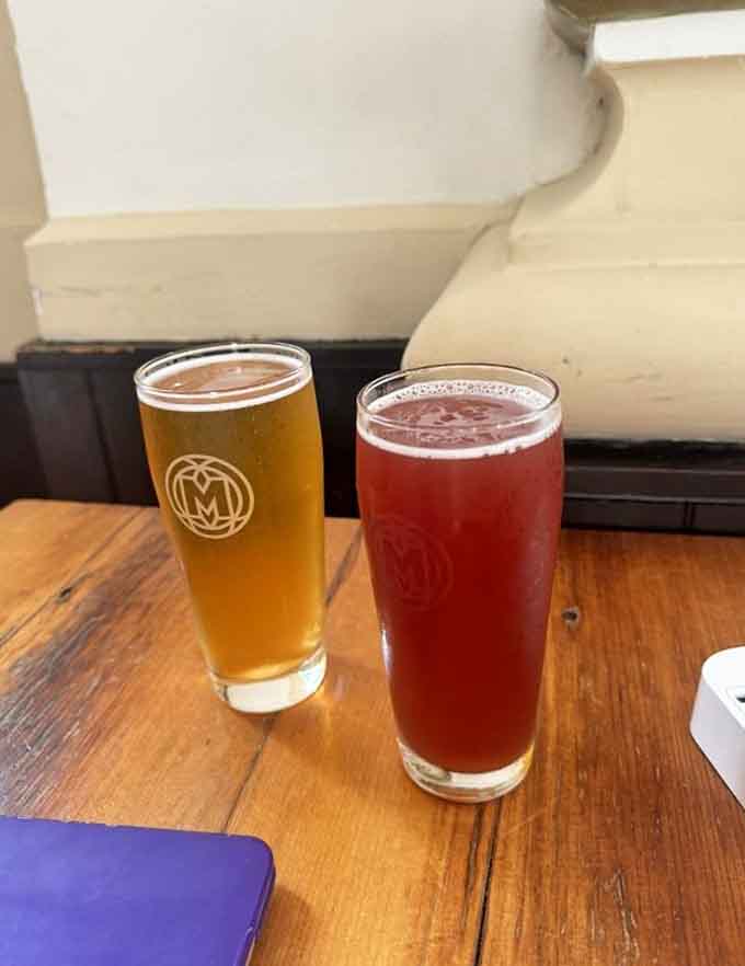 Two different brews, two different personalities, both equally happy to be sipped in this spectacular setting.