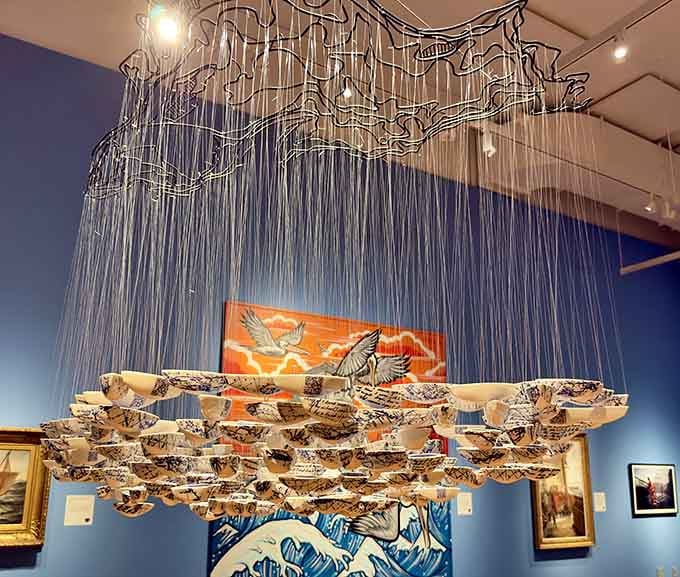 This suspended sculpture stops you cold and makes you look up, which is exactly what great art should do.