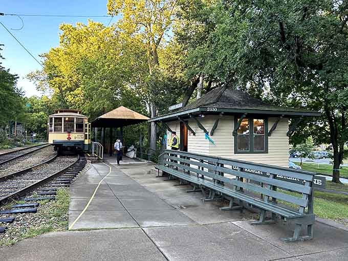 The Linden Hills Station sits quietly under the trees, looking like it stepped straight out of a storybook.