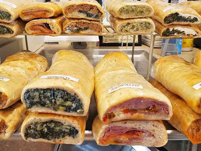 Spinach on the left, antipasto on the right, and somewhere in the middle, a very difficult decision to make.