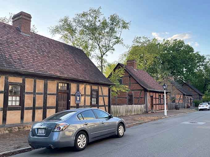 Half-timbered walls and handmade brick, built to last centuries. Spoiler alert: they absolutely did.