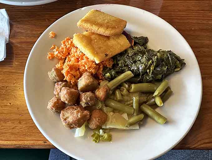 Golden cornbread squares and perfectly fried okra prove that vegetables can be absolutely irresistible when done right.