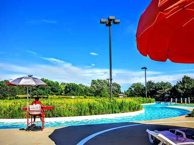 A lifeguard, a lazy river, and a perfect blue sky. Some days, Illinois really delivers.